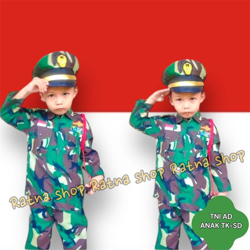 Jual Baju TNI AD anak paud-TK - SD doreng/ kostum doreng anak Paud-TK ...