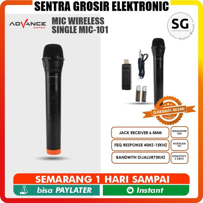 Jual Advance Mic Wireless Single Mic-101 Mic 101 / Mic Nirkabel Portable / Wireless Microphone ...