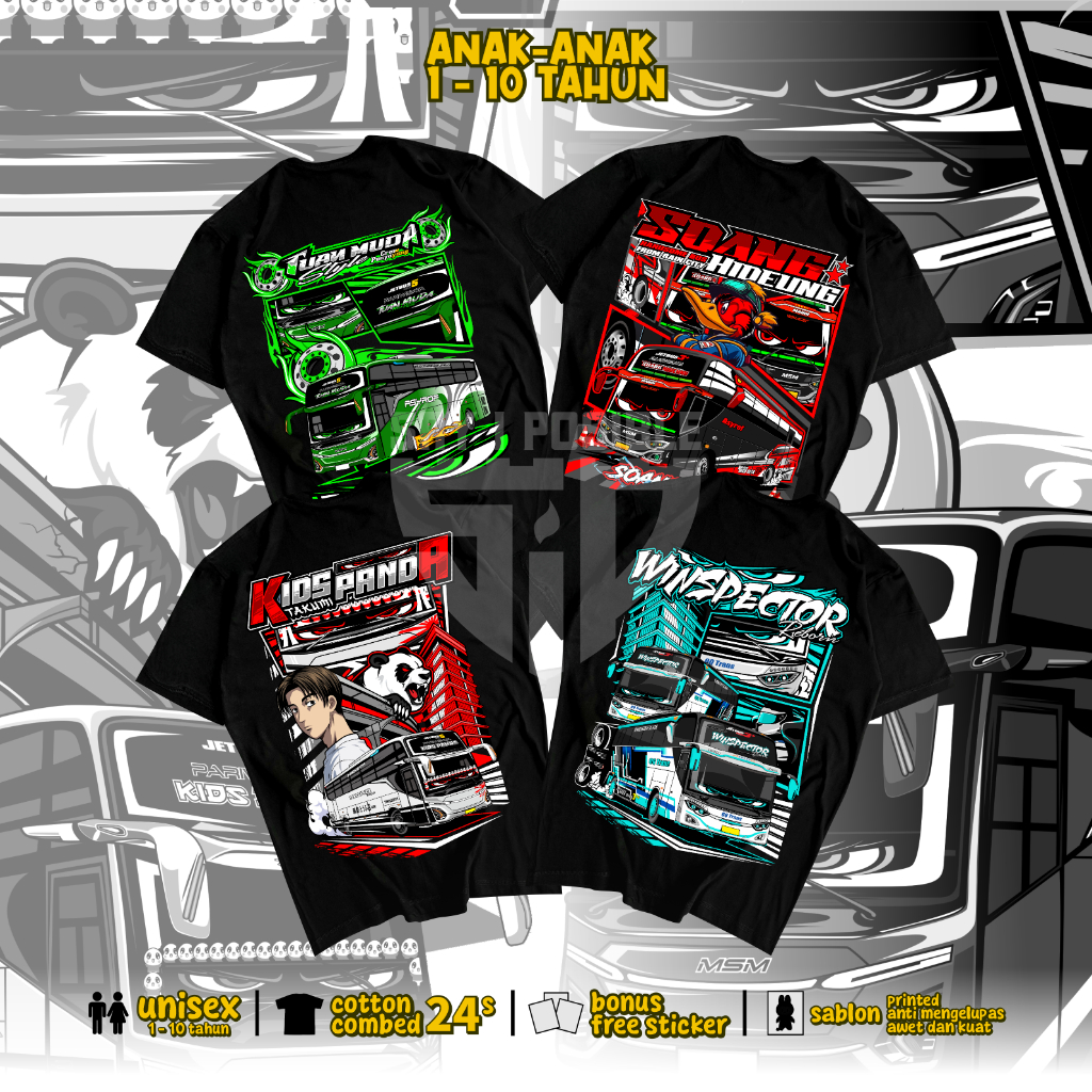 Jual (FREE STIKER) KAOS BUS STROBO ANAK DAN DEWASA - KIDS PANDA ...