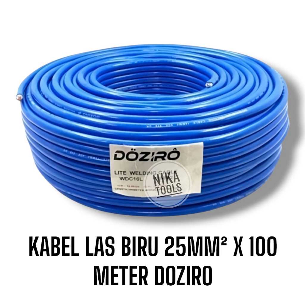 Jual Kabel Las Utuh 100 Meter Biru 25mm Tembaga Welding Cable Copper ...