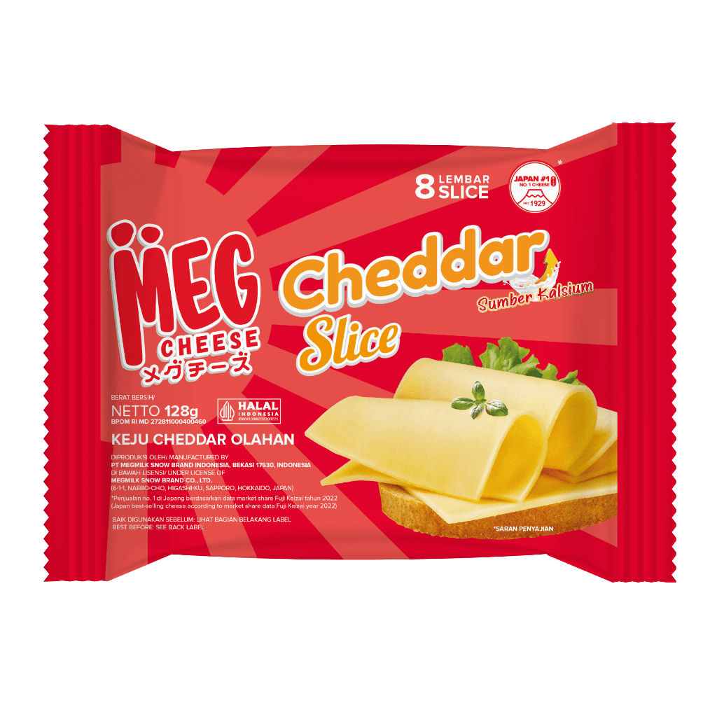 Jual keju meg merah cheddar slice (8 slice) | Shopee Indonesia