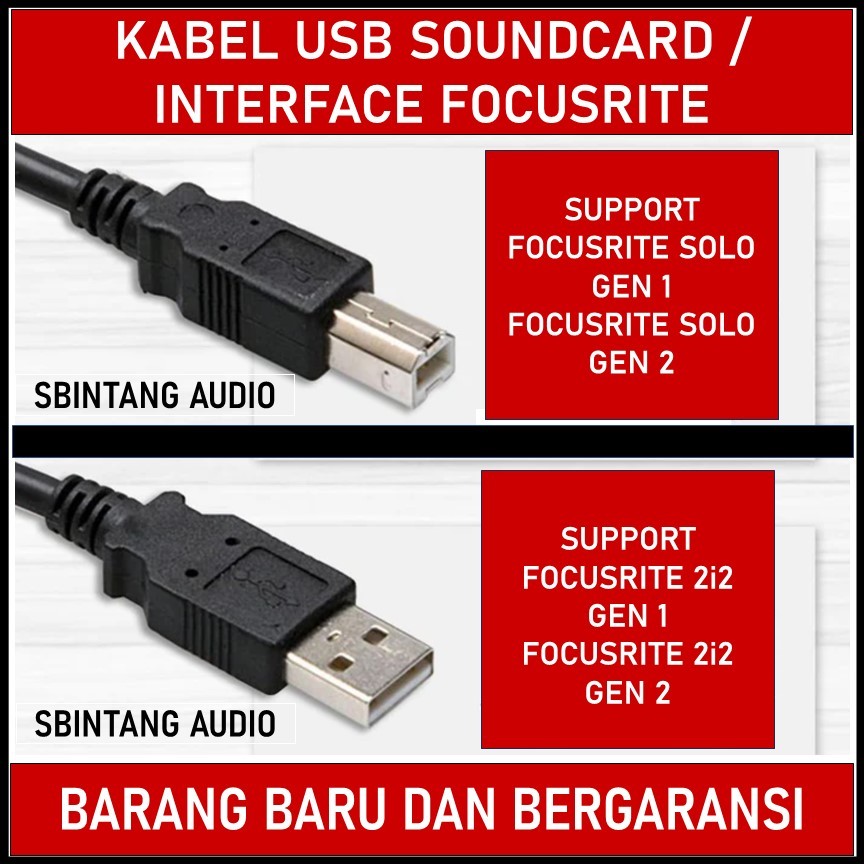 Jual Kabel power USB Soundcard Interface Focusrite Solo Gen 1 Gen 2 ...