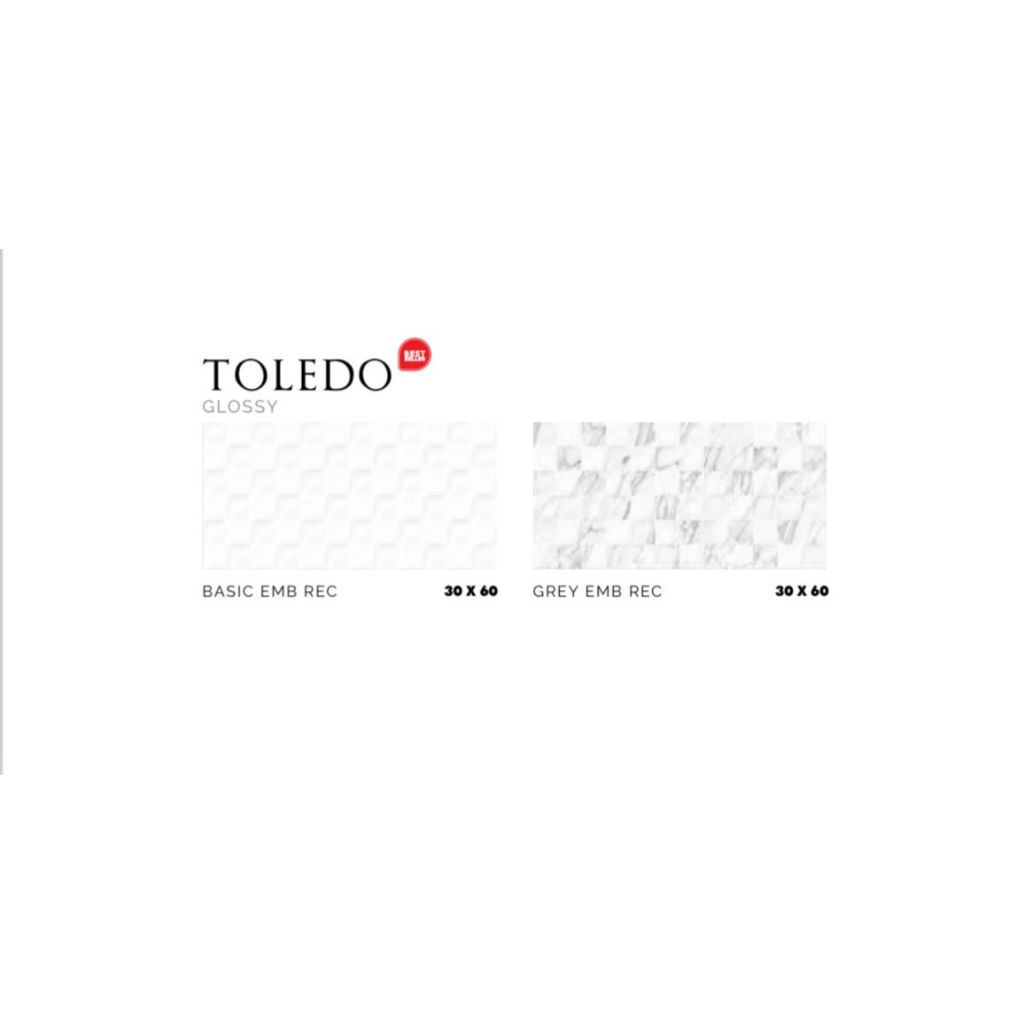 Jual PLATINUM CERAMICS FLOOR TILE TOLEDO GLOSSY BASIC EMB REC & GREY ...