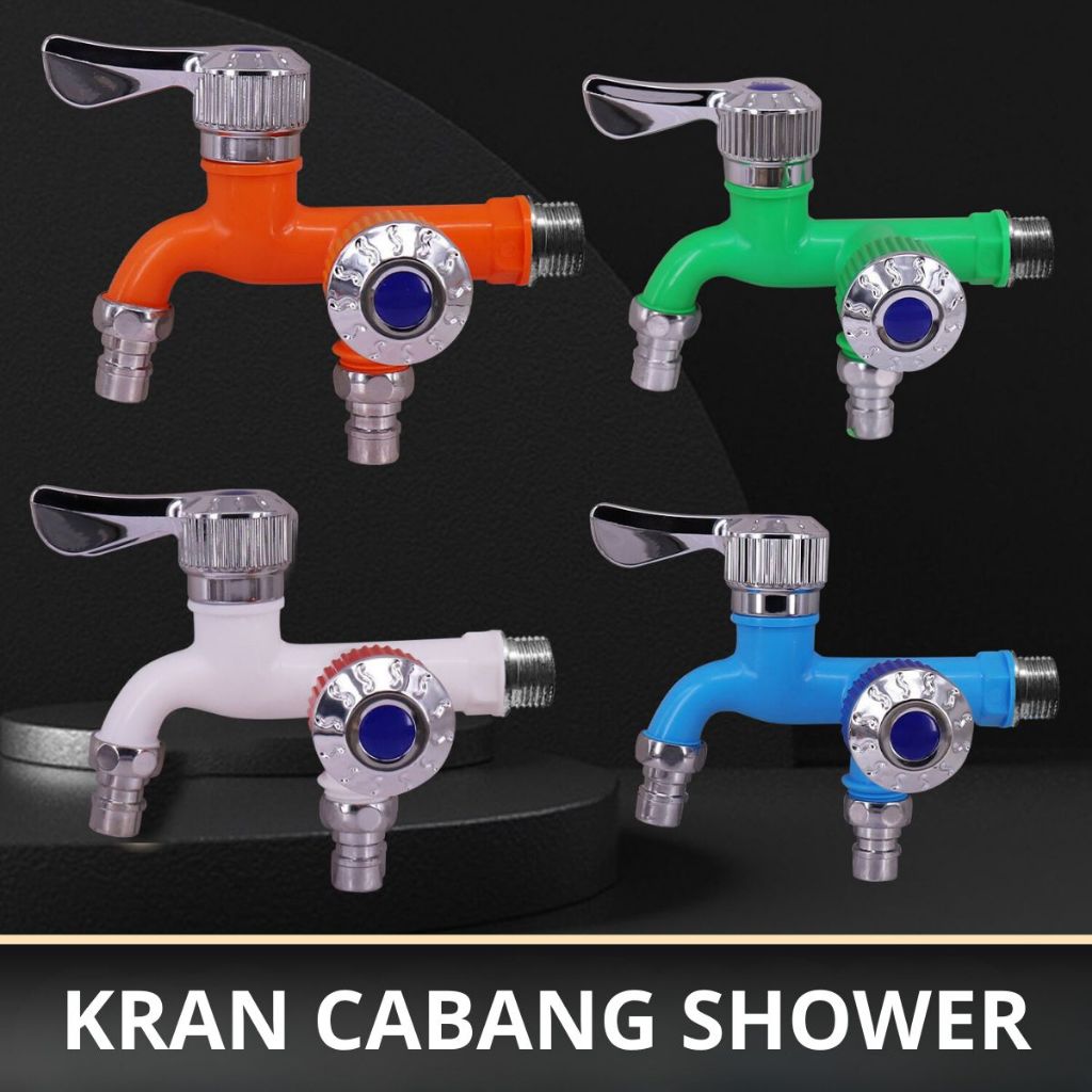Jual Keran Cabang Shower Kran Air Double 2IN1 Plastik/Kamar Mandi Toilet WC/Keran Kamar Mandi ...