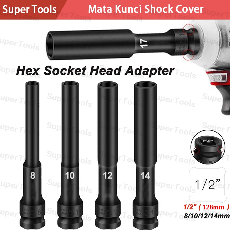 Jual [Super Tools]1/2 inch Impact Hex Socket Bit Mata Shock Cover Kunci ...