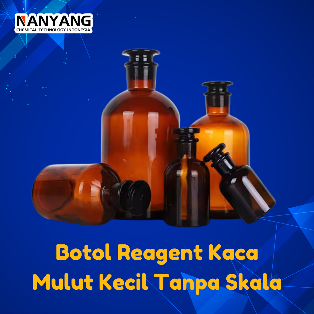 Jual Botol reagen kaca Amber dengan tutup kaca / Amber narrow mouth ...