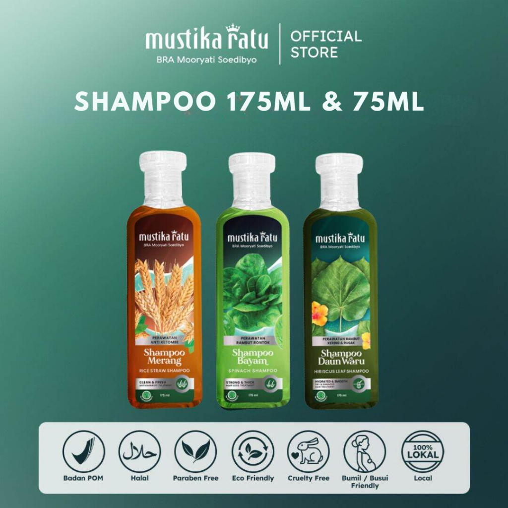 Jual Mustika Ratu Shampoo Series | Netto 75 mL & 175 mL | Shampoo Bayam ...