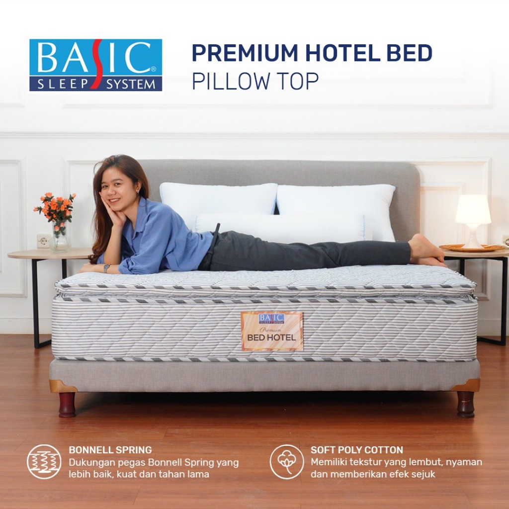 Jual BASIC Springbed Kasur Premium Hotel Bed Pillow Top - Mattress Only ...