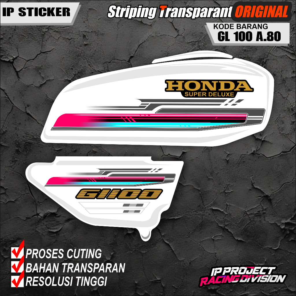 Jual (COD) STIKER STRIPING ORIGINAL MOTOR HONDA GL 100 VARIASI DESAIN ...