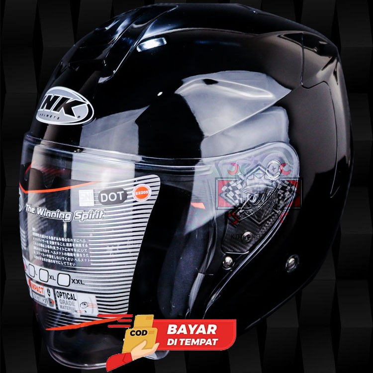 Jual HELM INK DYNAMIC SOLID BLACK GLOSSY - SINGLE VISOR | Shopee Indonesia