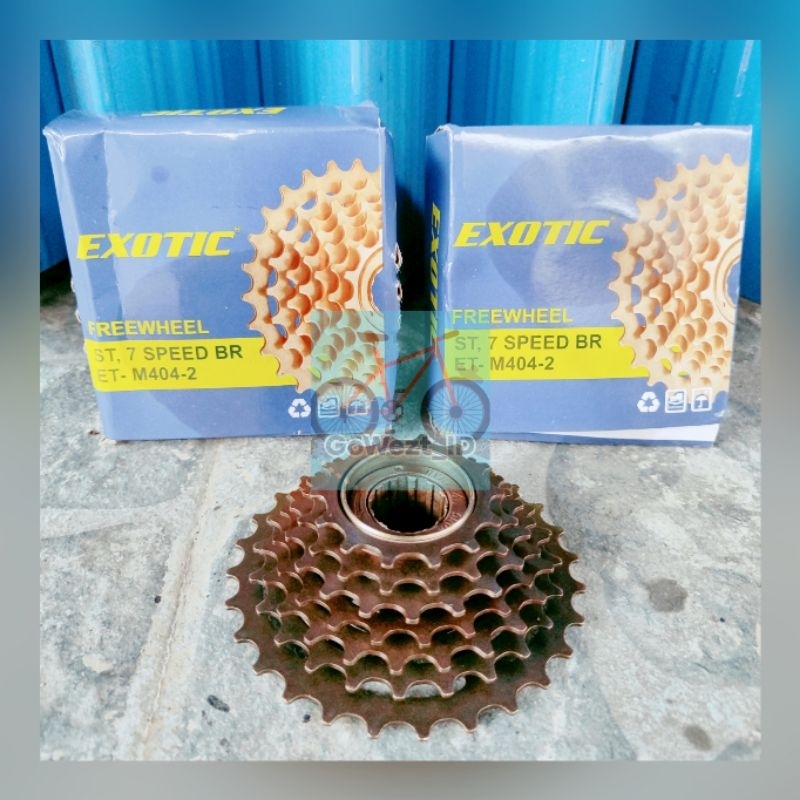Jual Freewheel Gear Gir Belakang Sepeda 7 Speed Susun Exotic Brown Drat ...