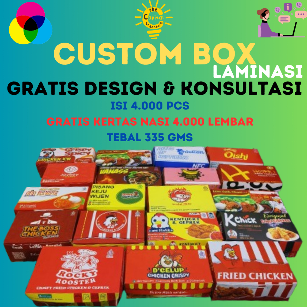Jual CUSTOM DUS BOX FRIED CHICKEN isi 8.000pcs | Shopee Indonesia