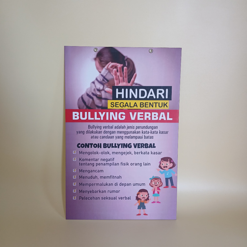 Jual Hard Poster Hindari Segala Bentuk Bullying Verbal - Hard Poster Contoh Bullying Verbal - A3 ...