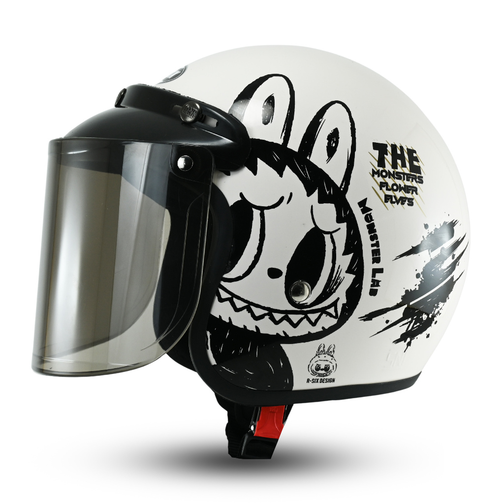 Jual R-Six Design Helm Monster Lab Retro Bogo Pria Wanita SNI Terbaru ...