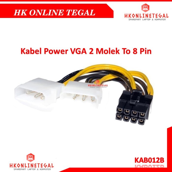 Jual Kabel Power VGA 8 pin Adapter 2 Molex to 8 pin - 8 Pin To 2 Molex ...