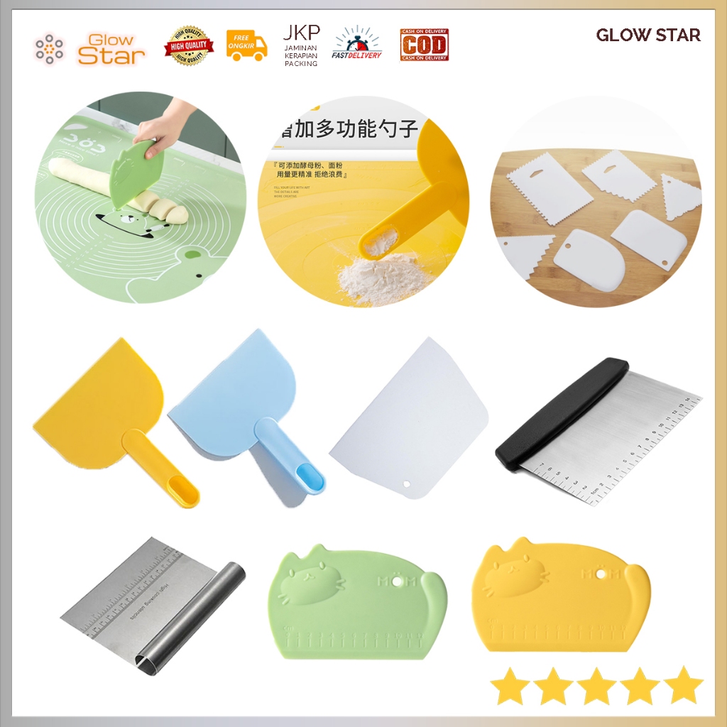 Jual Spatula Pengoles Pemoles cream krim Pemotong adonan Penggaris ...