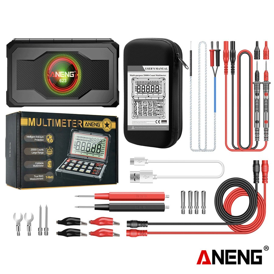 Jual Aneng 623 Pro Auto Repair Multimeter 20000 Counts Digital AC/DC ...