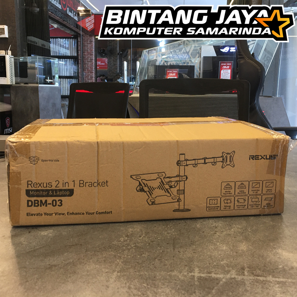 Jual Rexus Monitor Arm Bracket DBM-03 2 in 1 SINGLE ARM VESA + Laptop Mount | Shopee Indonesia