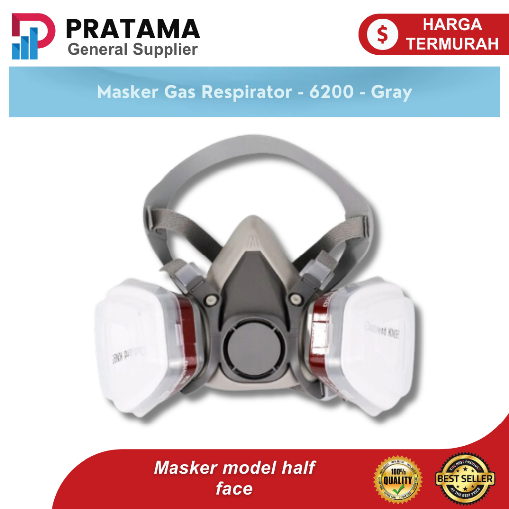 Jual Masker Gas Respirator KN95 - 6200 - Gray masker proyek | safety ...