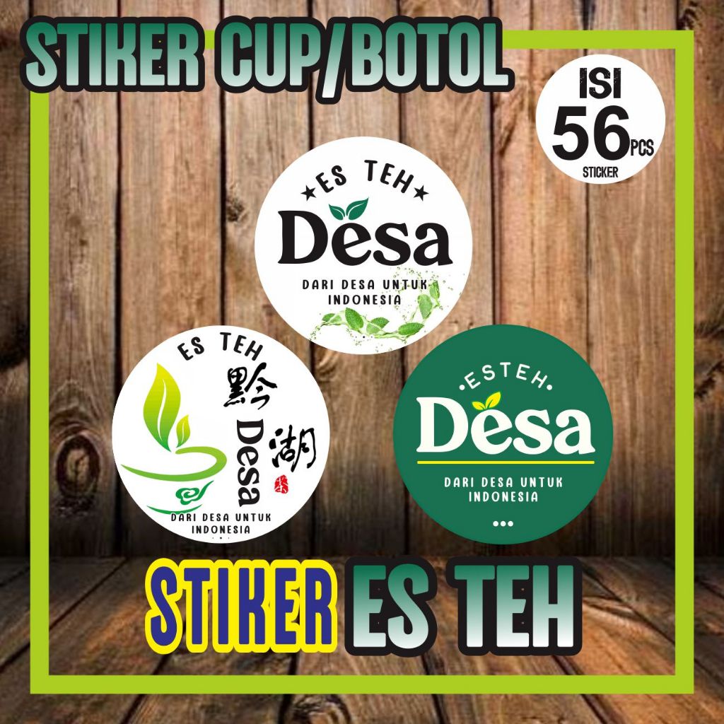 Jual Stiker Es Teh Desa Sticker Custom | Sticker Es Teh Desa | Cetak ...