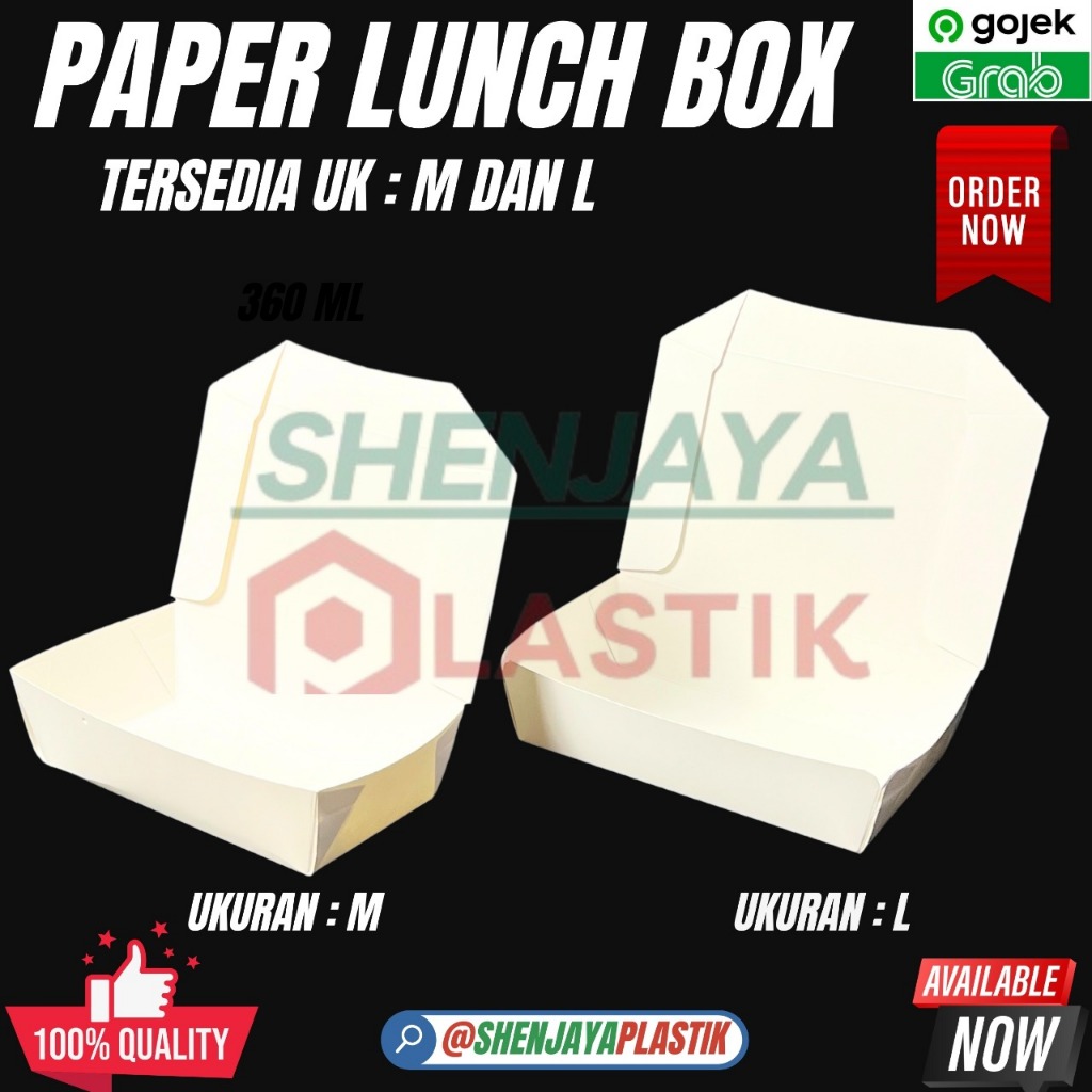Jual PAPER BOX,LUNCH BOX,KOTAK MAKANAN PUTIH TAHAN MICROWAVE | MERK ...