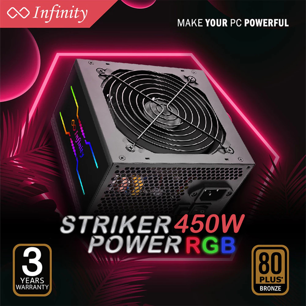 Jual Infinity Striker Power RGB 450W PSU Bronze 80+ Power Supply 450W ...