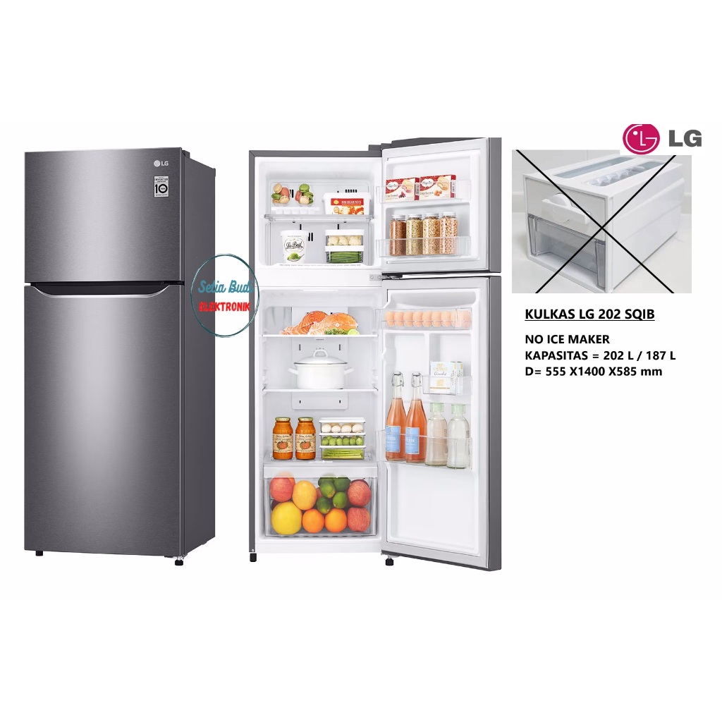 Jual LG Kulkas 2 Pintu GN B202 SQIR New | Shopee Indonesia