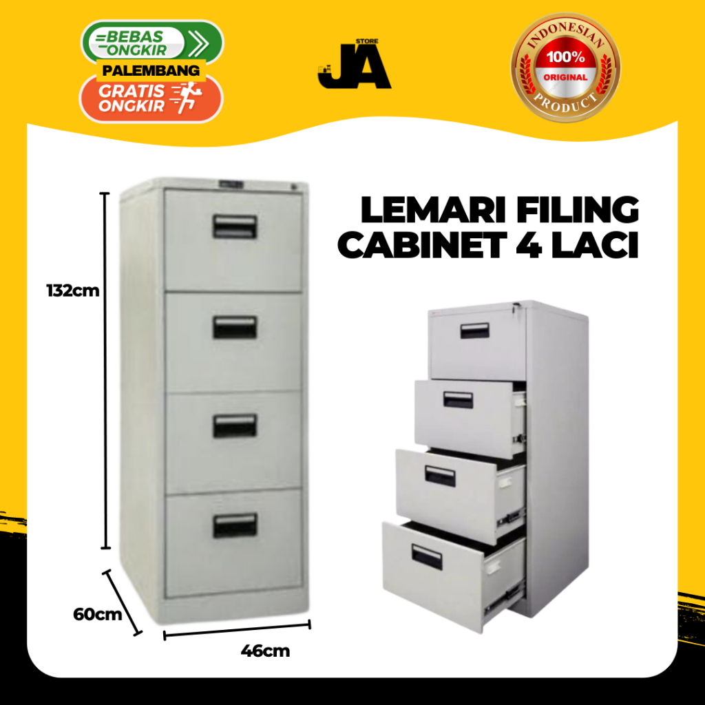 Jual Lemari Arsip Filing Cabinet 4 Laci / Lemari Plat / Dokumen Kantor ...