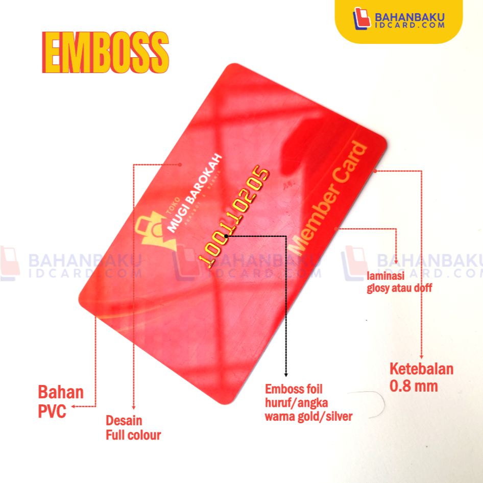 Jual CETAK ID CARD EMBOSS (HURUF TIMBUL) MEMBERCARD EMBOSS | Shopee ...