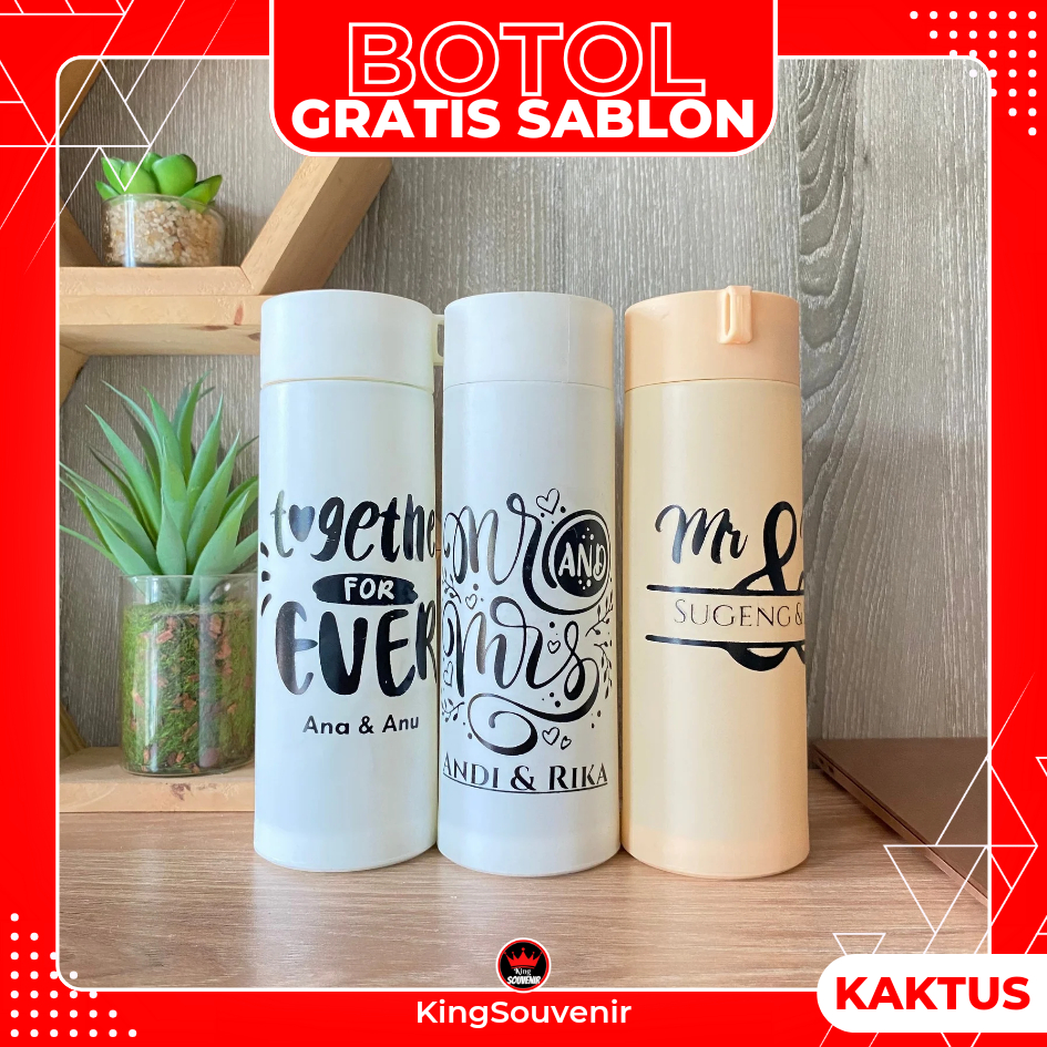 Jual BISA DI SABLON BOTOL KACA TUMBLR AESTHETIC SOUVENIR WEDDING ULTAH ...