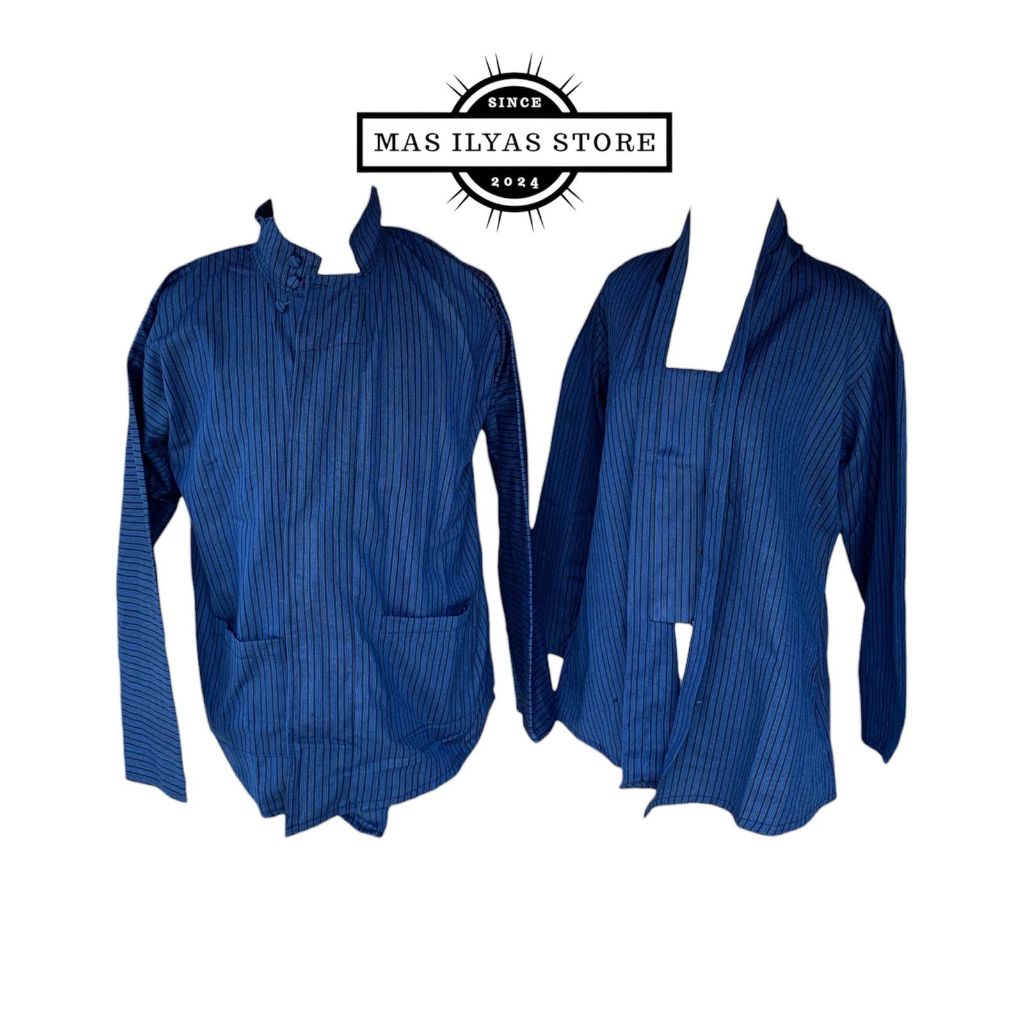 Jual Surjan Lurik Biru Pria Wanita Dewasa/Baju Adat Jawa Solo Jogja/Baju Tradisional | Shopee ...