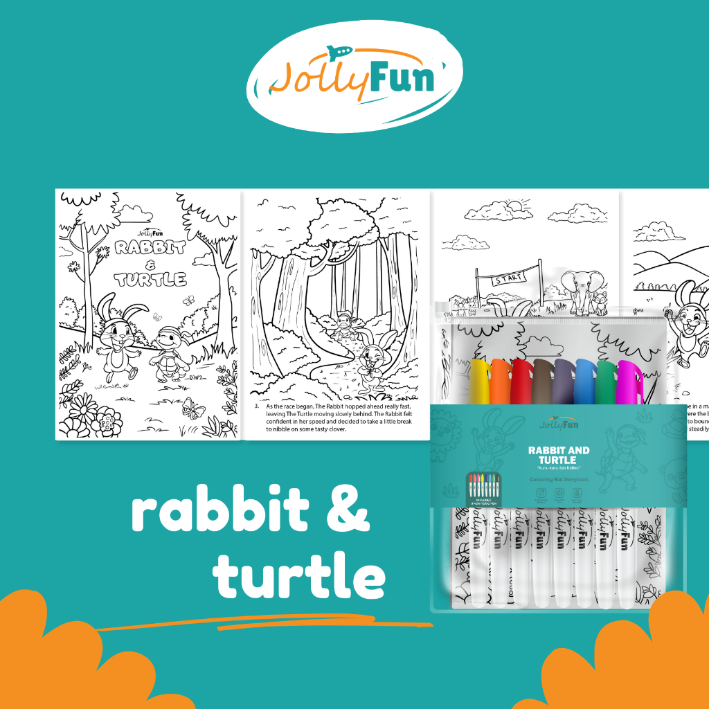 Jual Silicone Foldable Coloring Mat + Markers Set | Jolly Fun - Rabbit ...