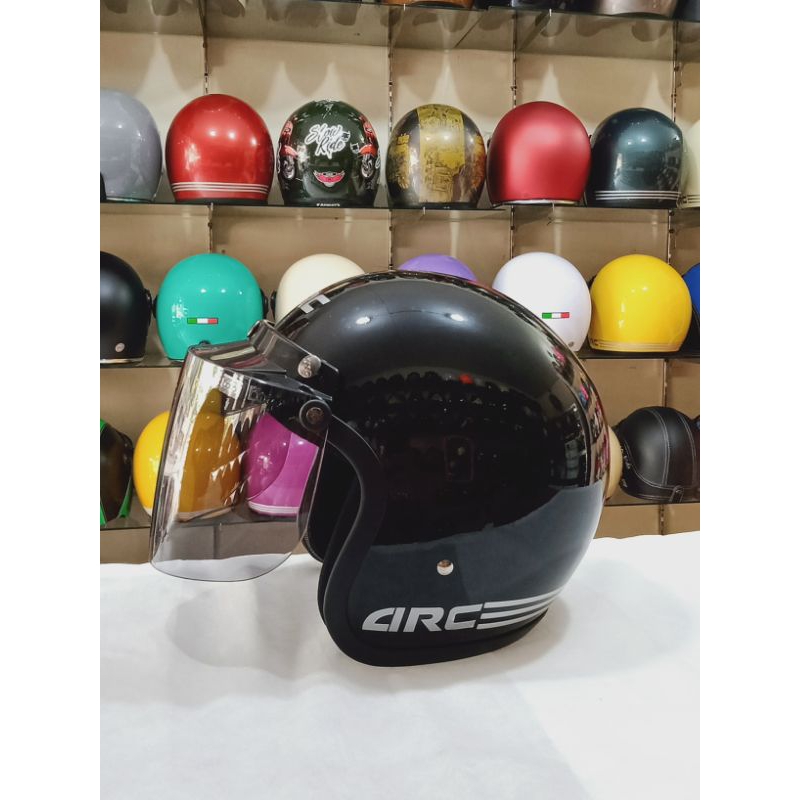 Jual ARC Strip Helm Half Face Warna Hitam Glossy Berlabel SNI Bisa COD ...