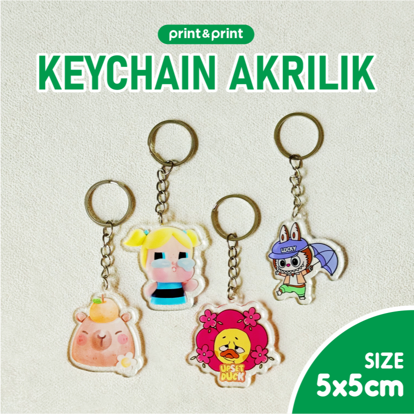 Jual Gantungan Kunci UV PRINT | Keychain Custom 3mm Acrylic Satuan | Shopee Indonesia