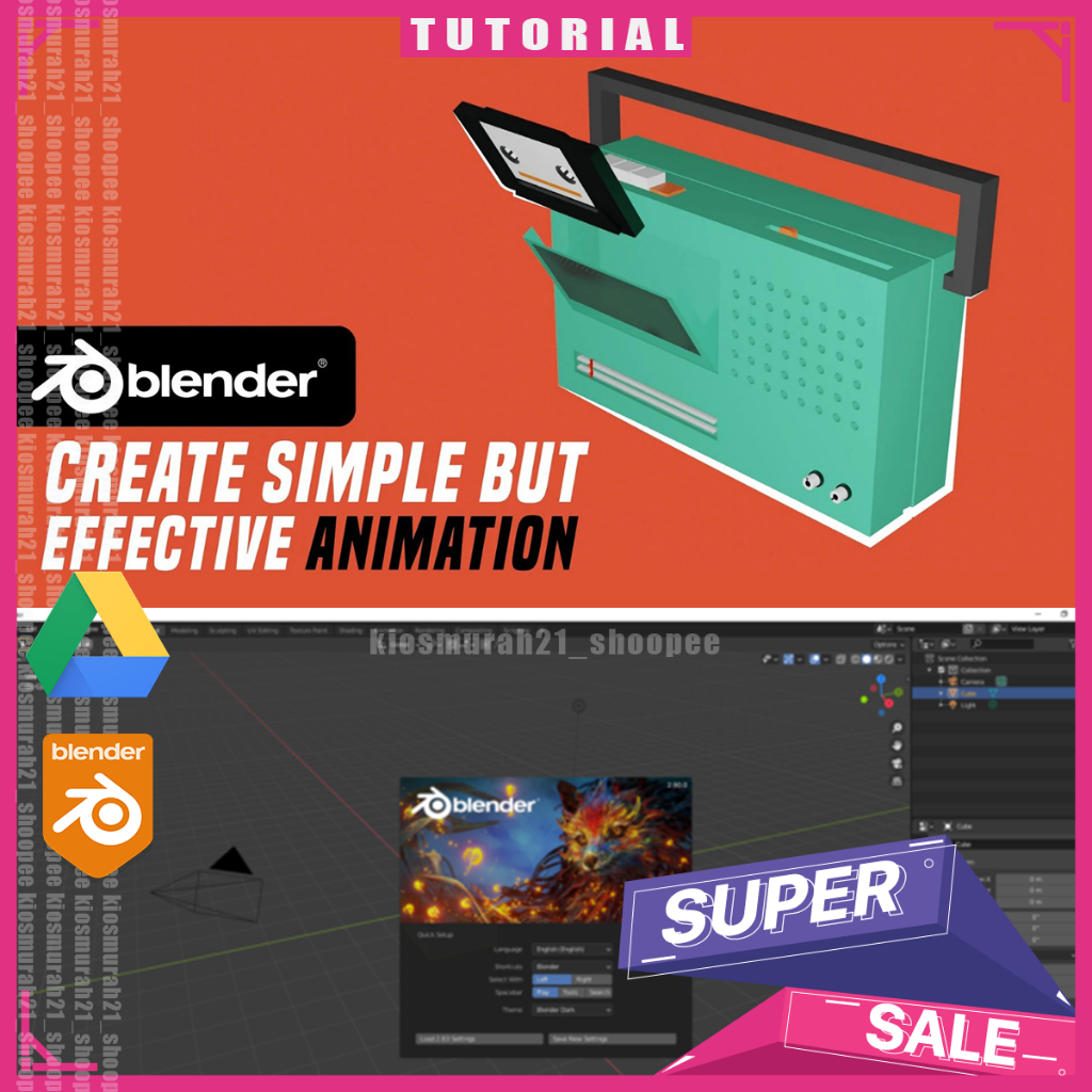 Jual Blender 3D - Create A Simple But Effective Animation In Blender 3D Blender Tutorial ...