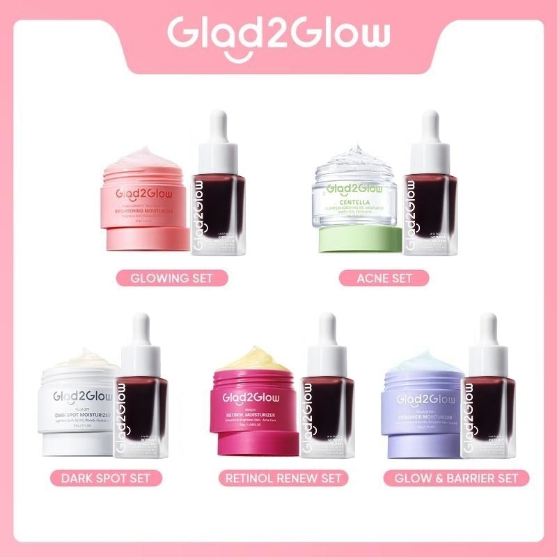Jual G2G Glad2glow Paket Peeling 2in1 Serum dan Moisturizer | Shopee ...