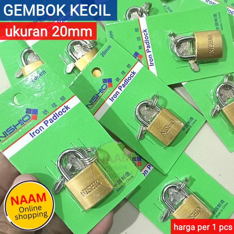 Jual GEMBOK 20 - KUNCI GEMBOK PENGAMAN - IRON PAD LOCK GEMBOK ALMARI ...