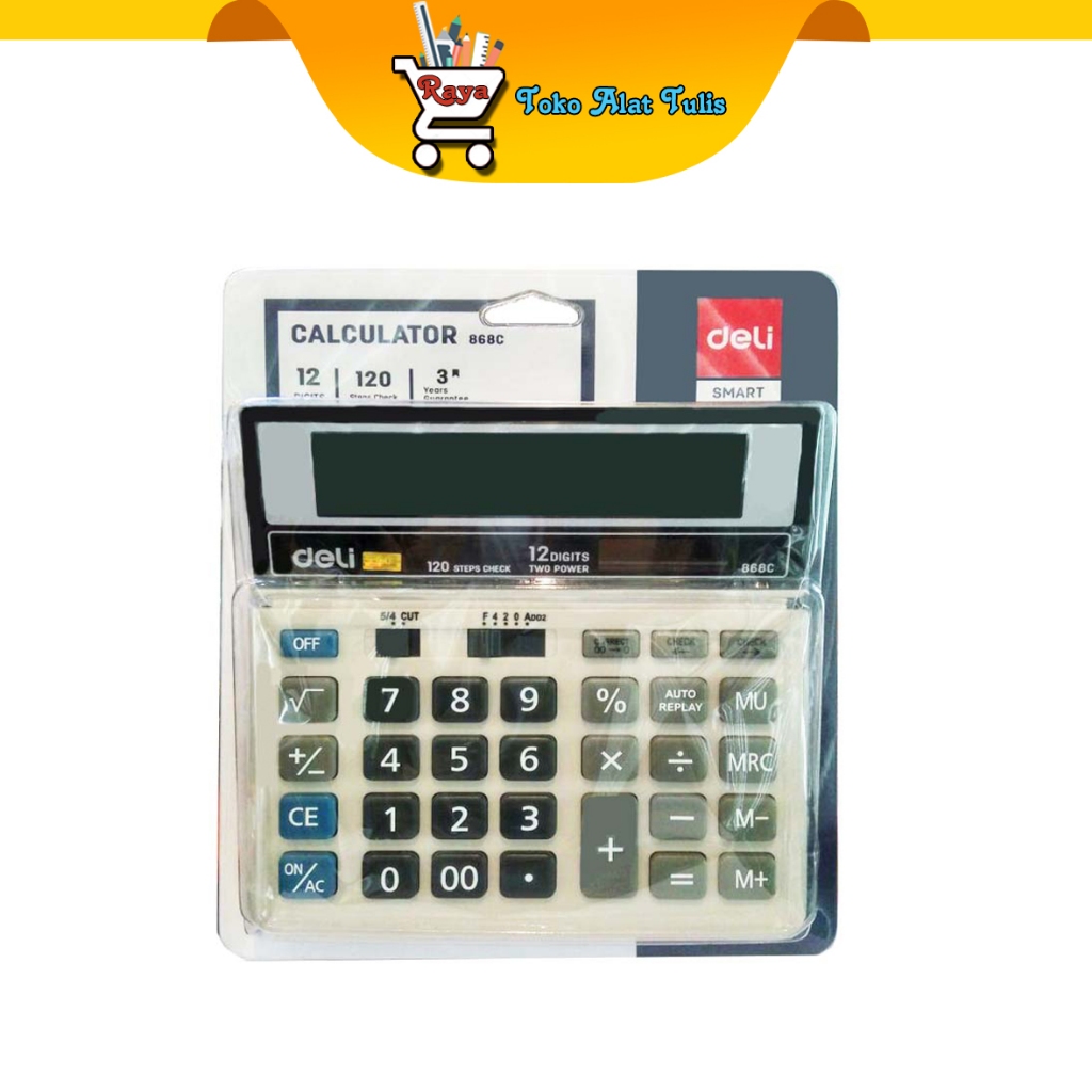 Jual Deli Smart Calculator Alat Tulis 12 Digit 868C | Shopee Indonesia