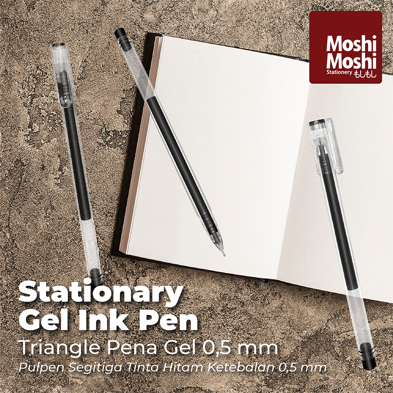 Jual Triangle Gel Ink Pen Stationary 0,5 mm Pena Segitiga Peralatan ...