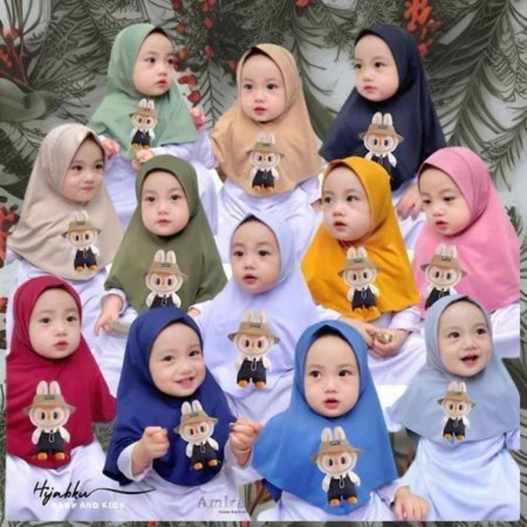 Jual Hijab anak lucu KARAKTER LABUBU usia 1-7 tahun// kerudung anak ...