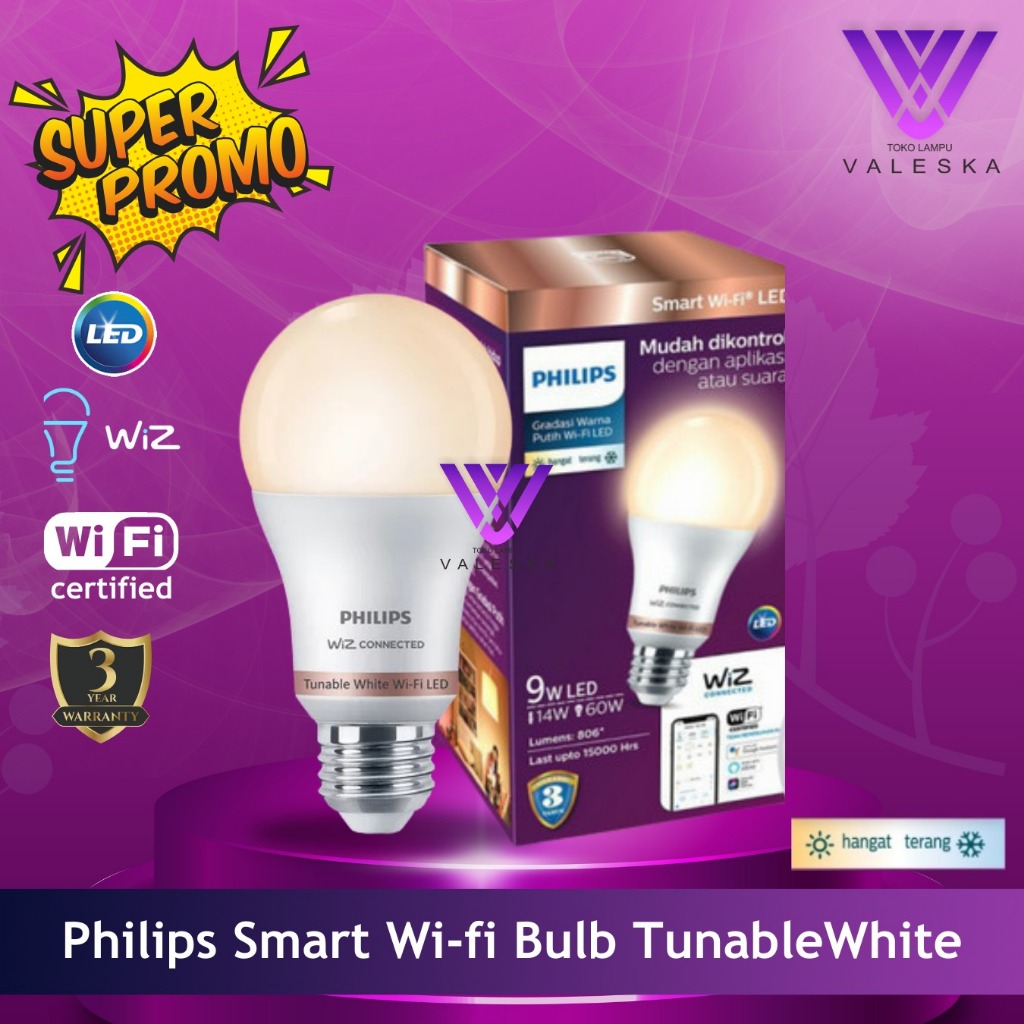 Jual Philips Lampu Smart WiFi LED 9W - Tunable White (Putih) | Shopee ...
