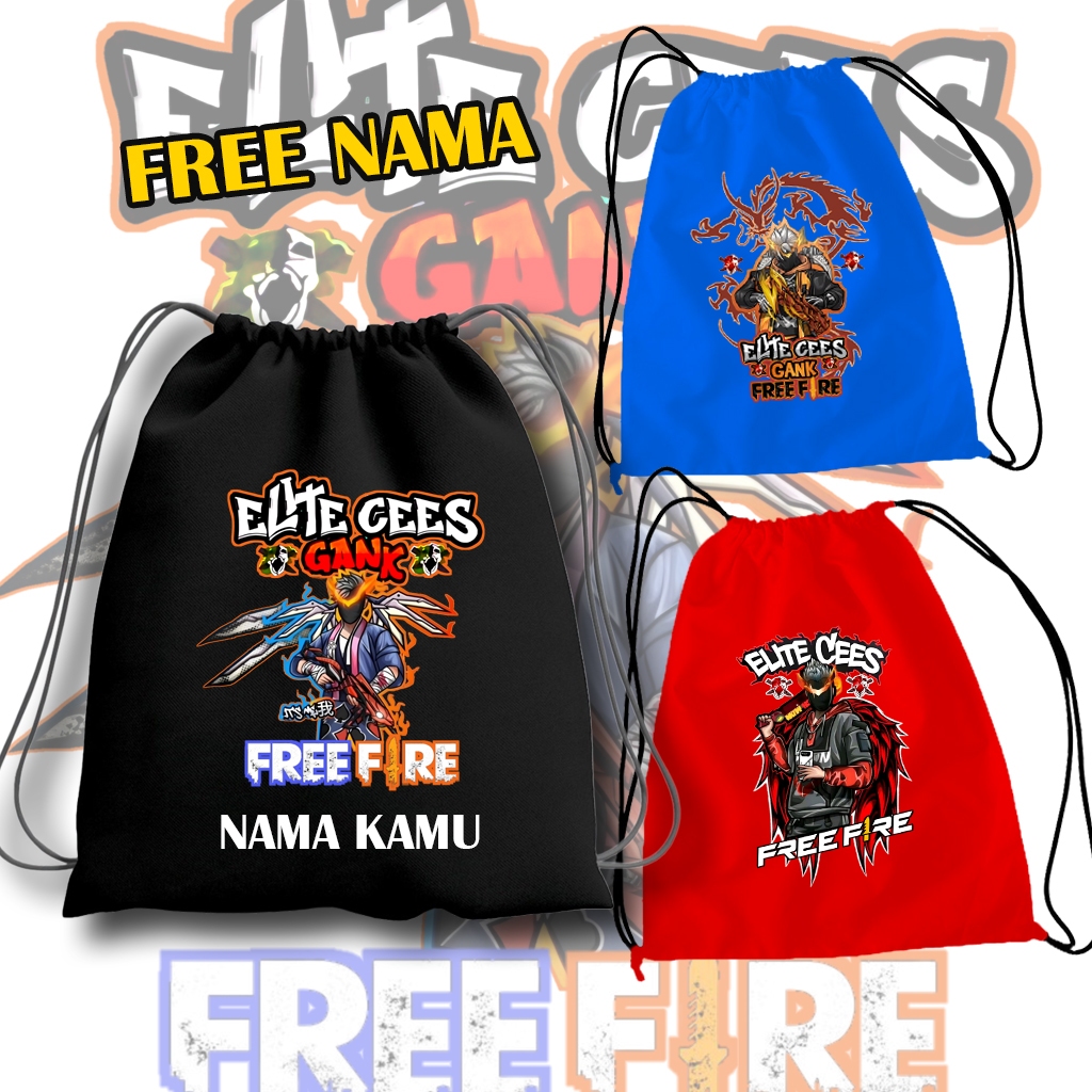 Jual Tas Serut Anak Free Fireee Freefire Custom Nama – Tas ff Praktis ...