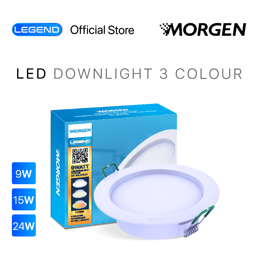 Jual Morgen Lampu LED Downlight 3 Colour Legend Series - Lampu Panel Downlight 3 Warna Putih ...