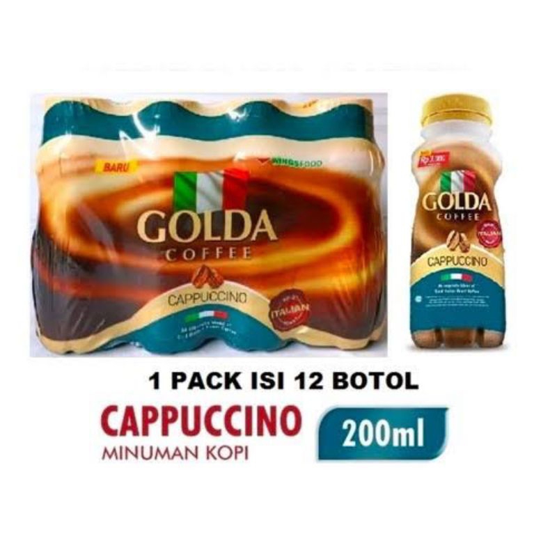 Jual golda coffe botol cappucino 200ml 1pak isi 12botol | Shopee Indonesia