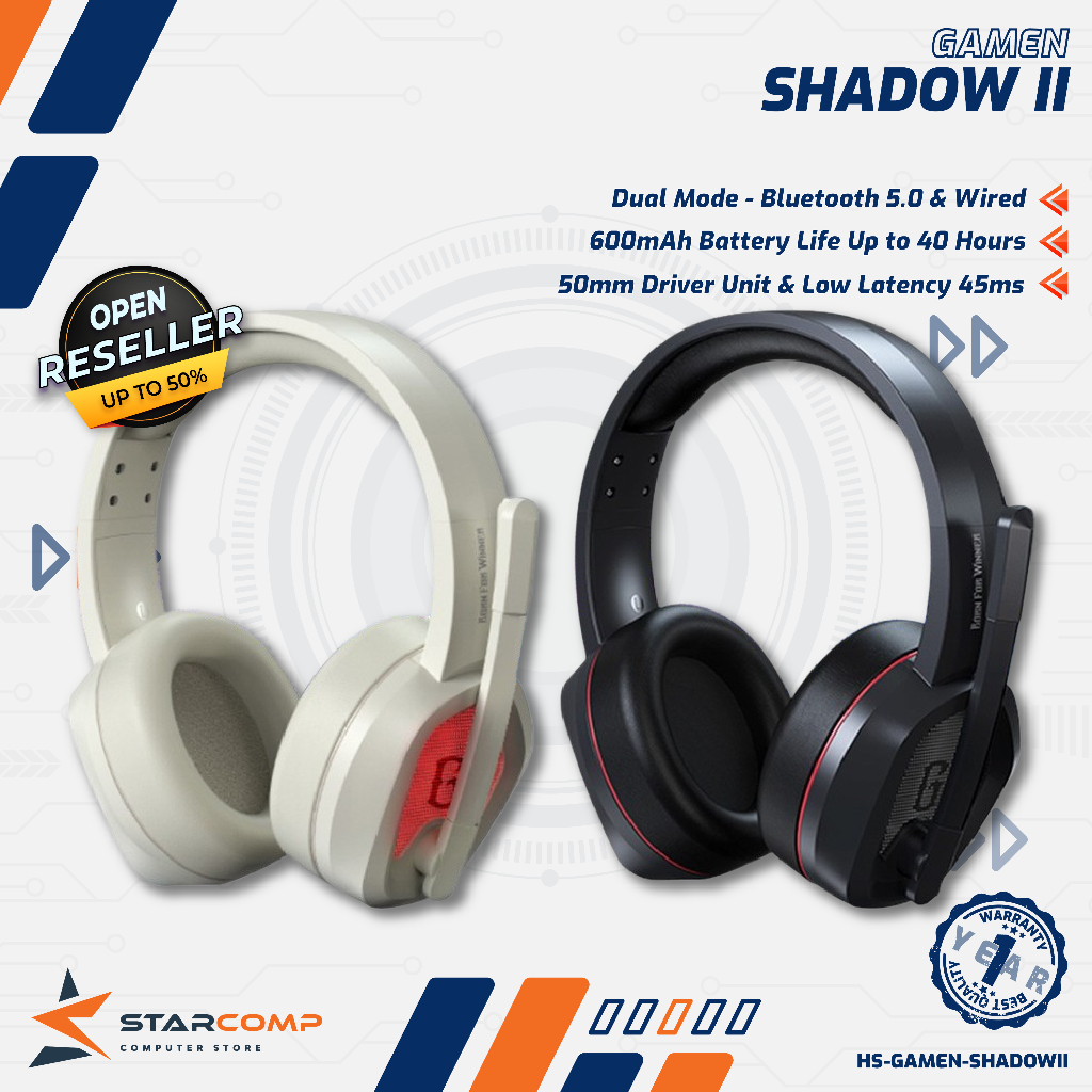 Jual GAMEN SHADOW II Dual Mode Wired and Wireless Pro Gaming Headset ...
