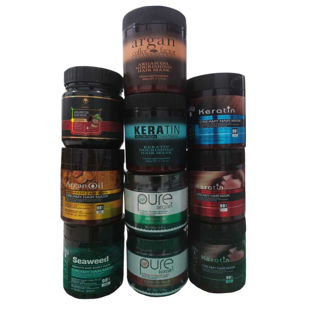 Jual [BISA COD] 500ml HAIR MASK SOFT & SMOOTH PURE KERATIN COLLAGEN ...