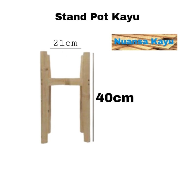 Jual Stand Pot Kayu Jati Belanda/ Pot Kayu Ukuran 21x40 | Shopee Indonesia