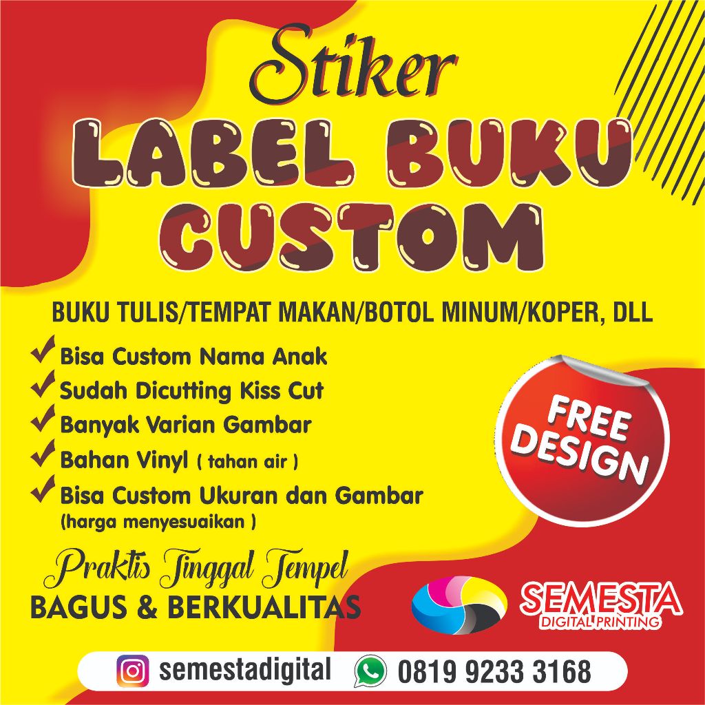 Jual STIKER LABEL NAMA CUSTOM BAHAN VINYL | Shopee Indonesia