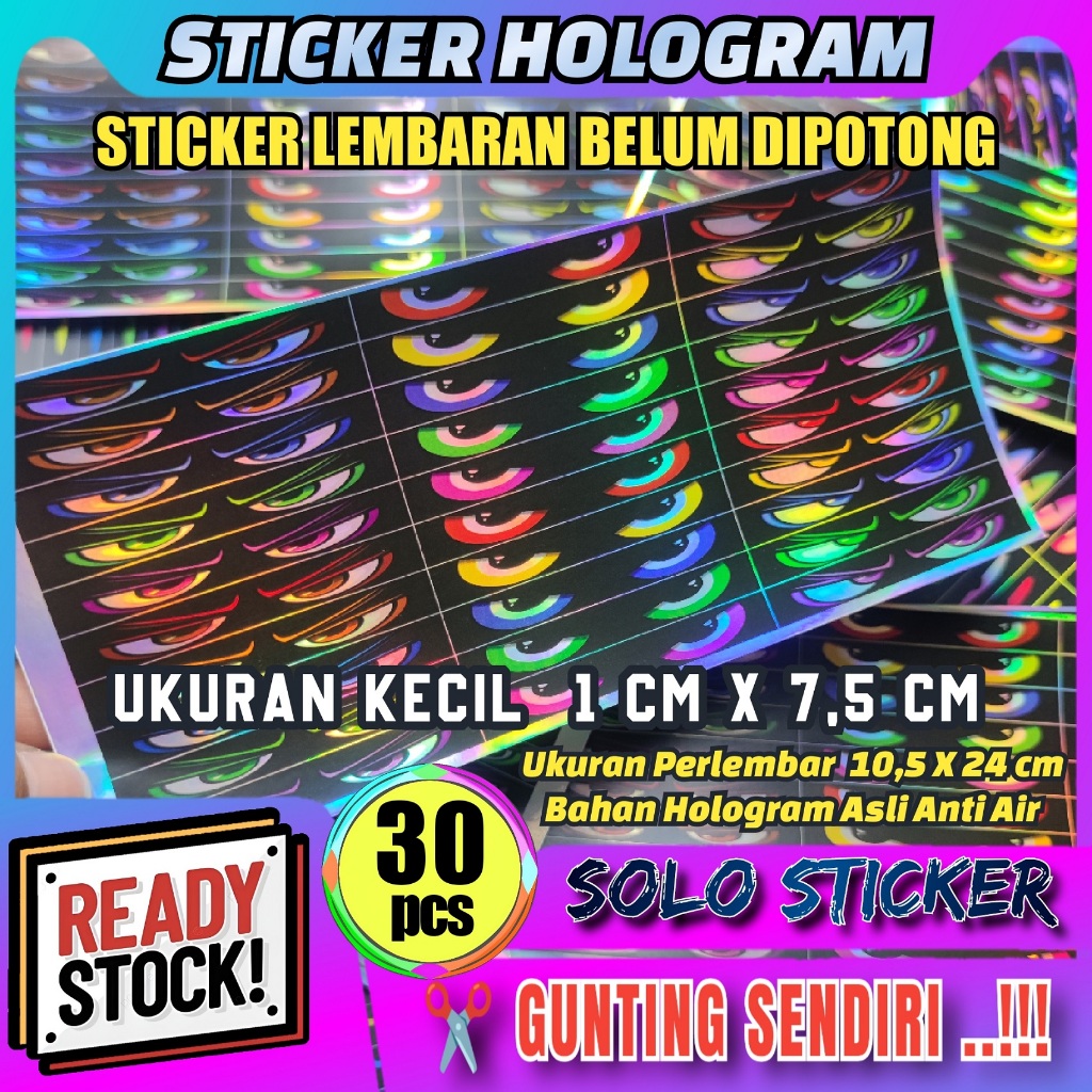 Jual Stiker Strobo Mata Miniatur Bus Isi 30pc Bahan Hologram Lembaran ...