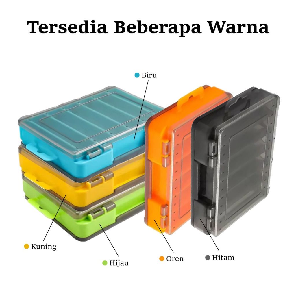 Jual Aquapro Kotak Umpan Dua Sisi Double Side Lure Box untuk Umpan Minnow 12 Slot Mini Kotak ...